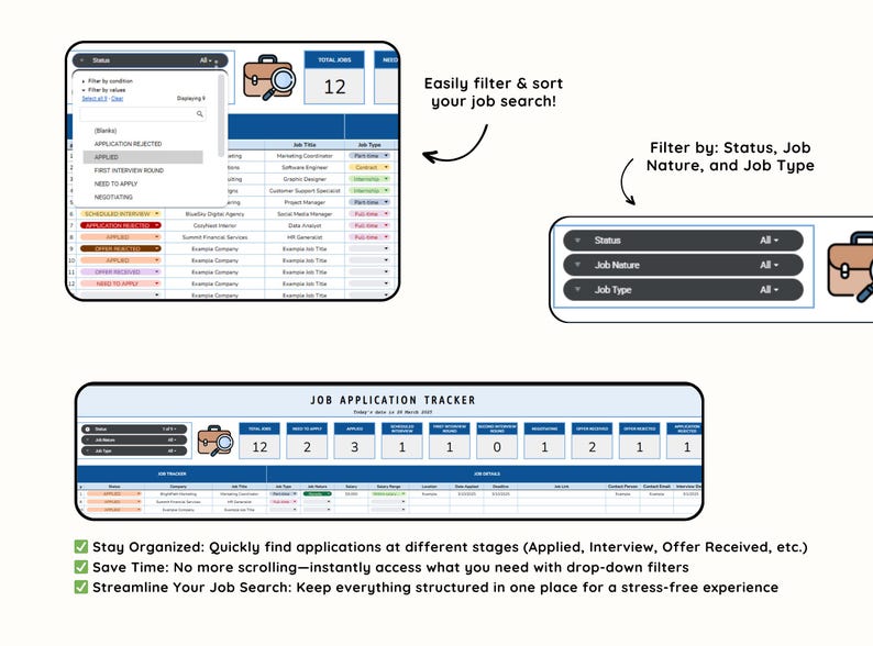 Job Application Tracker Spreadsheet | Job Tracker Google Sheet | Job ...