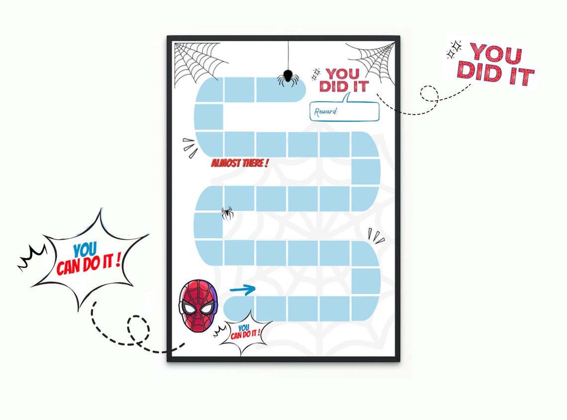 Reward Chart for Kids Sticker Chart Superhero Reward Chart for Boy ...