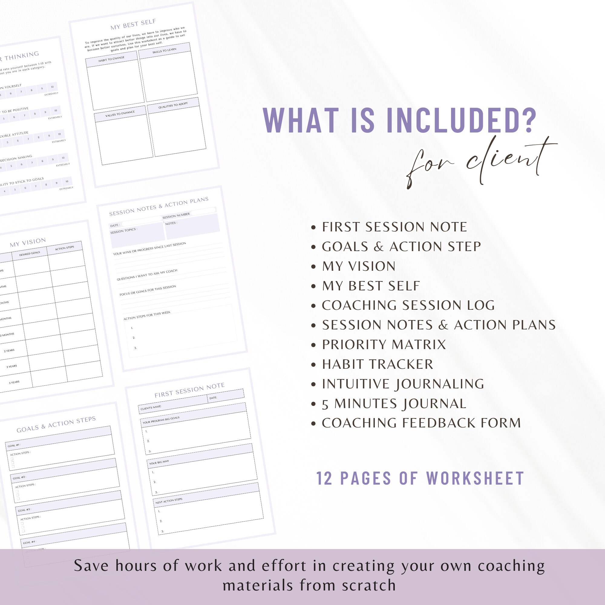 Coaching Session Worksheets Coaching Worksheet Canva Templates for ...