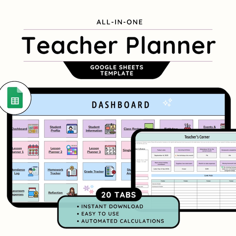 Teacher Planner - Etsy
