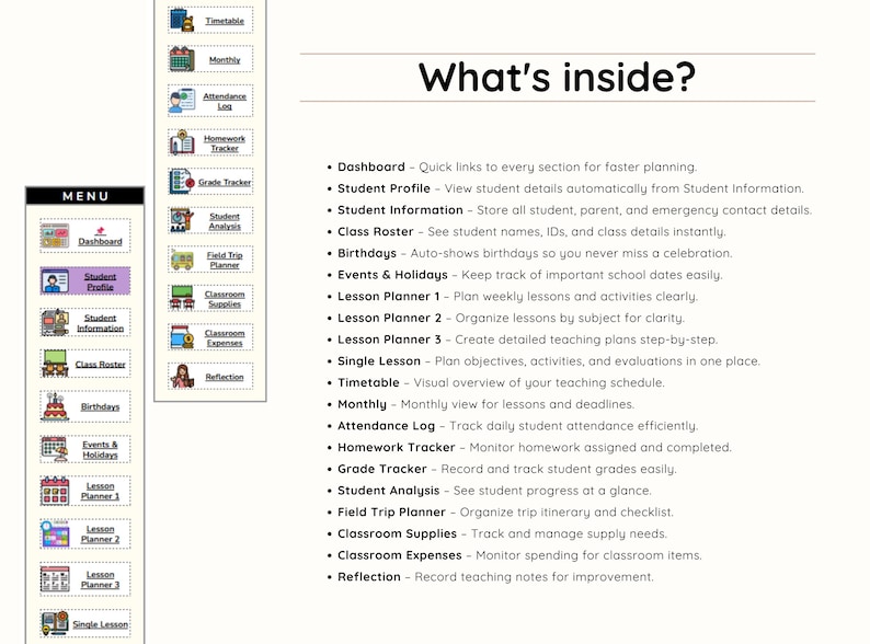 Teacher Planner Google Sheets| Teacher Student Planner 2025-2026 ...
