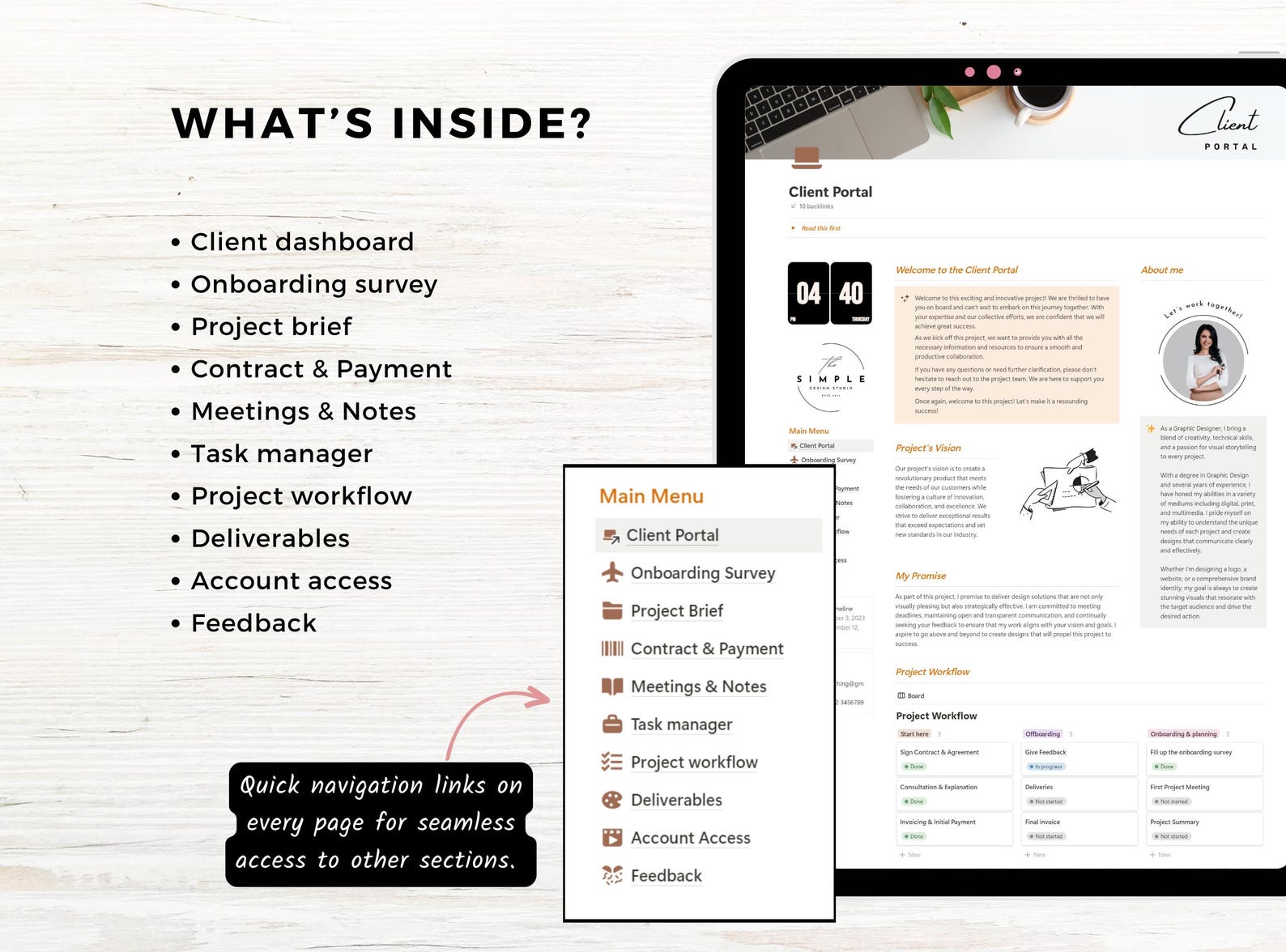 Notion Template Client Portal Notion Client Dashboard Project Tracker ...