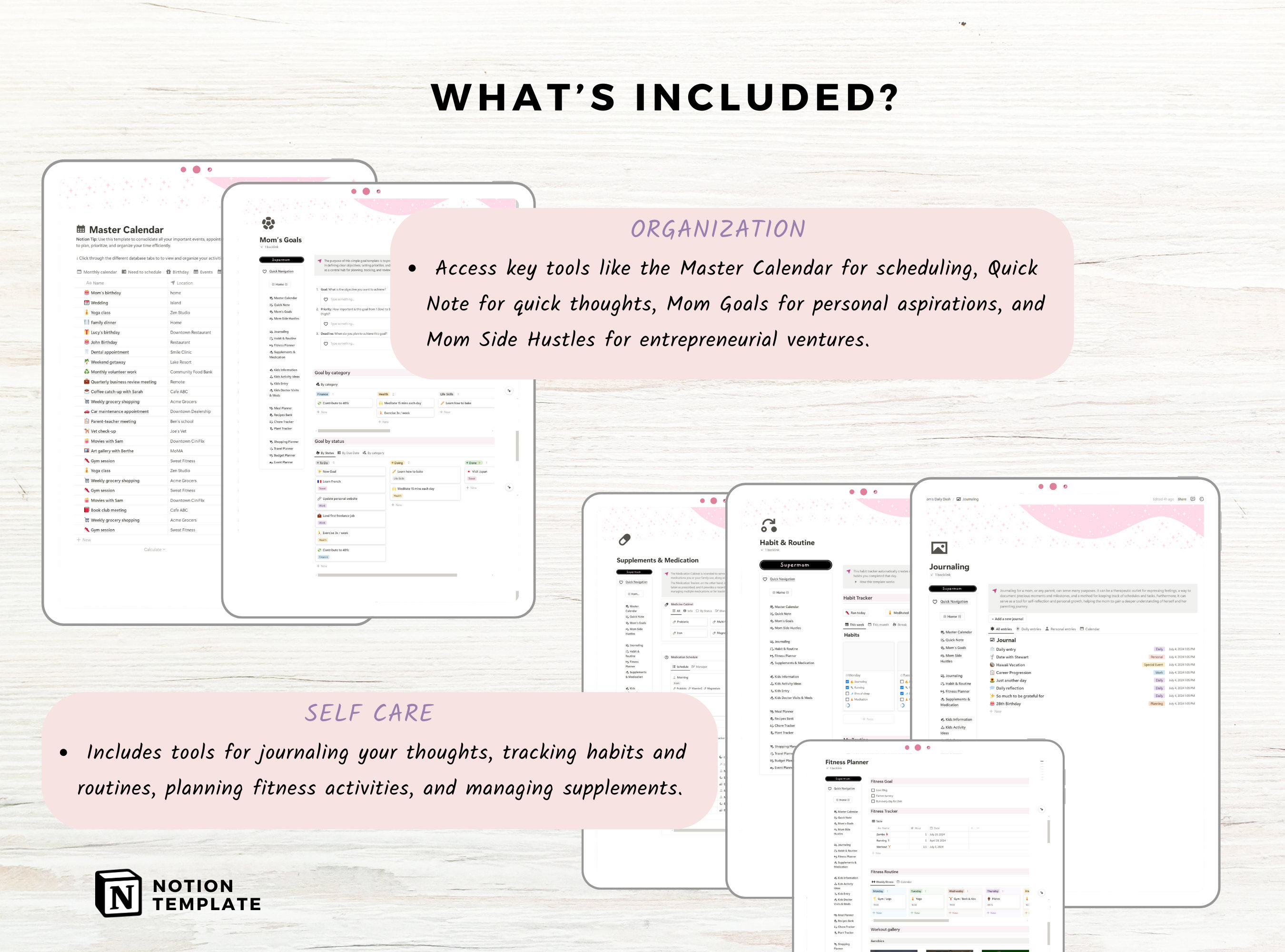 Mom Planner Notion Template, Notion Planner Mom, Busy Mom Household ...