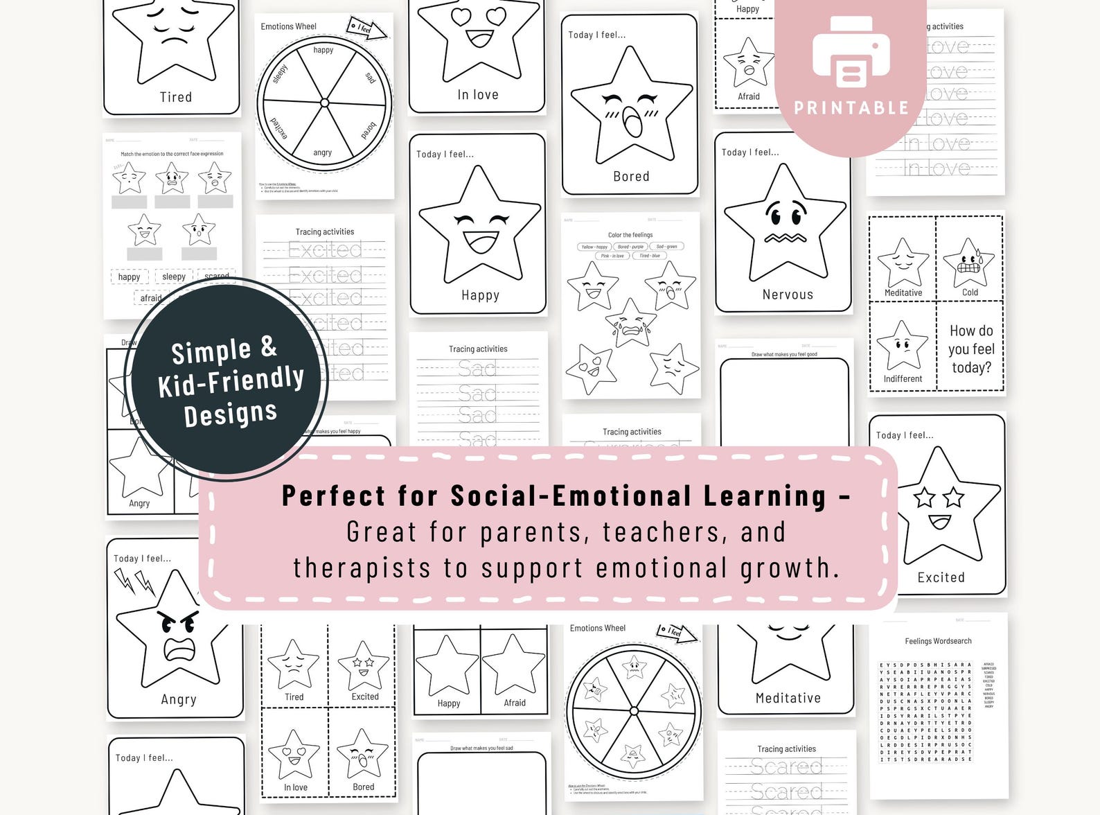 Emotion Coloring Book for Kids| Feelings Activity Workbook| Printable ...