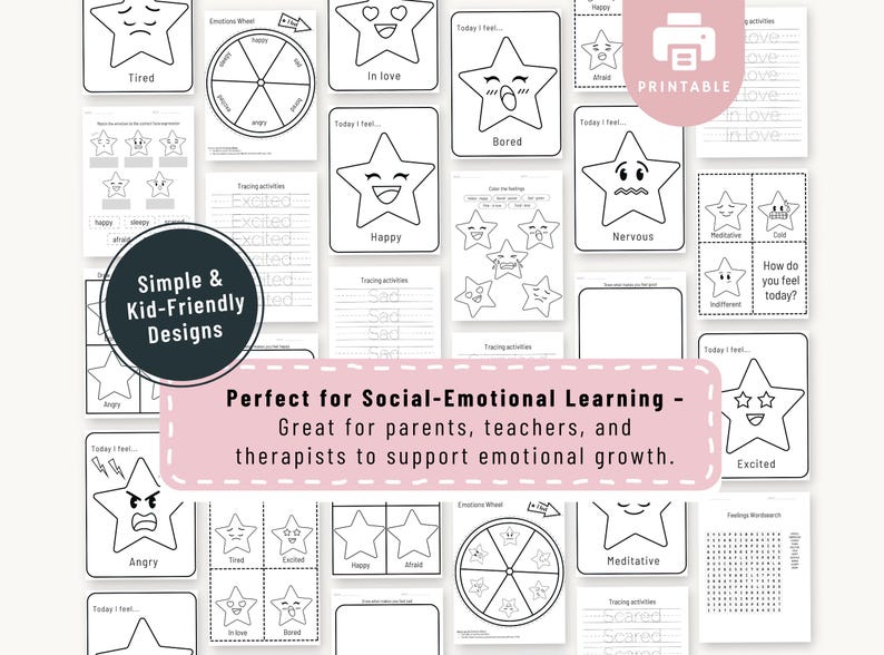 Emotion Coloring Book for Kids| Feelings Activity Workbook| Printable ...