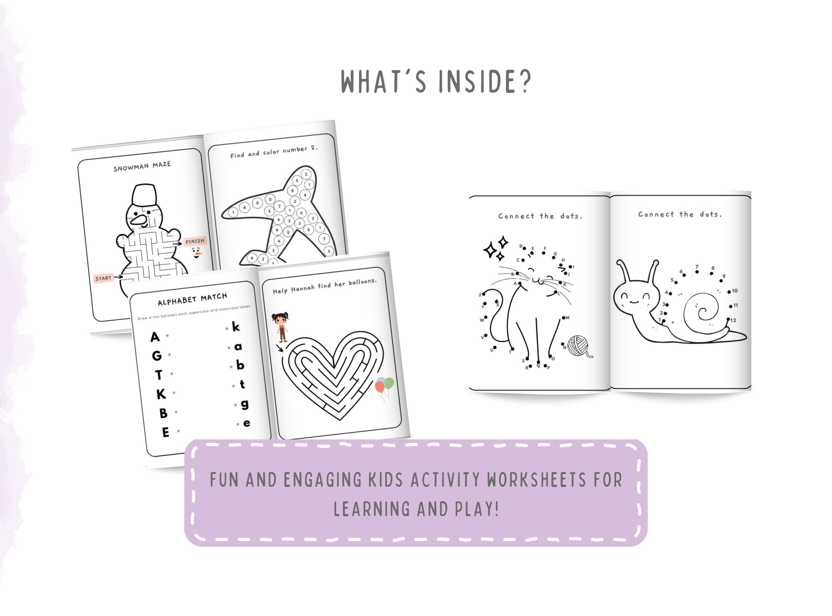 Kids Activity Worksheets Preschool Activity Book Kindergarten Busy Book ...