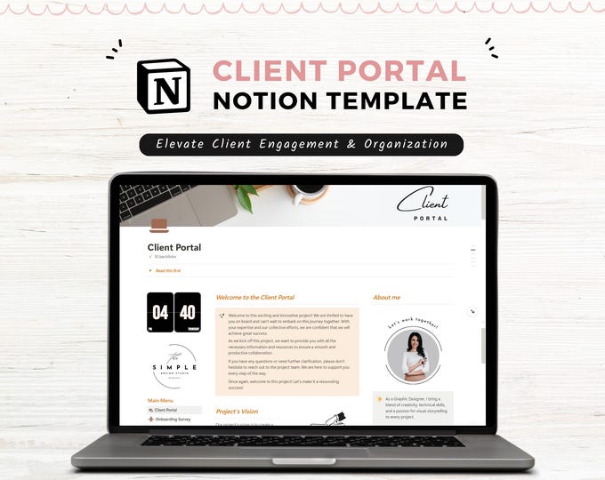 Client Dashboard Notion Template, Client Portal Notion Template ...