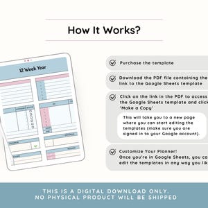 12 Week Planner Spreadsheet| 12 Week Year Goal Planner Google Sheets ...