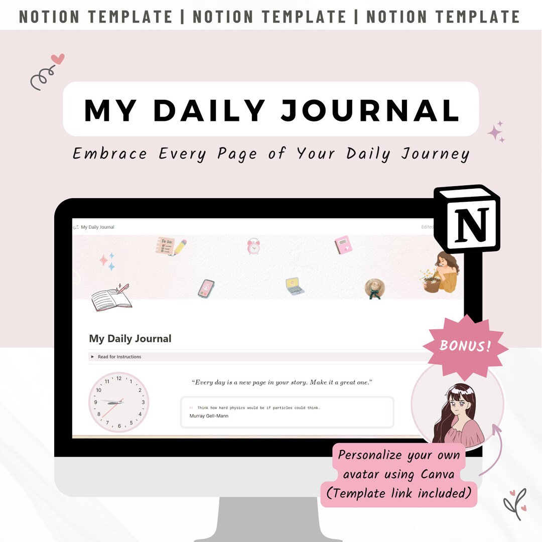 Notion Template, Notion Dashboard, Notion Planner, Notion Daily Journal ...