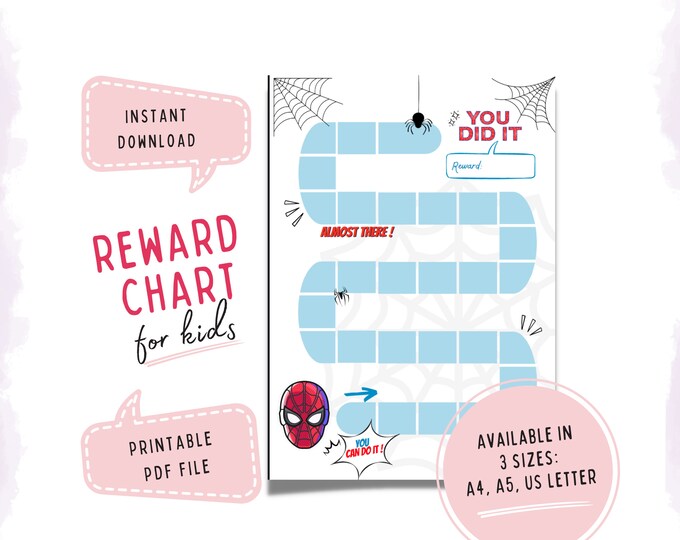 Reward Chart Super Hero Reward Chart Printable Instant Download ...