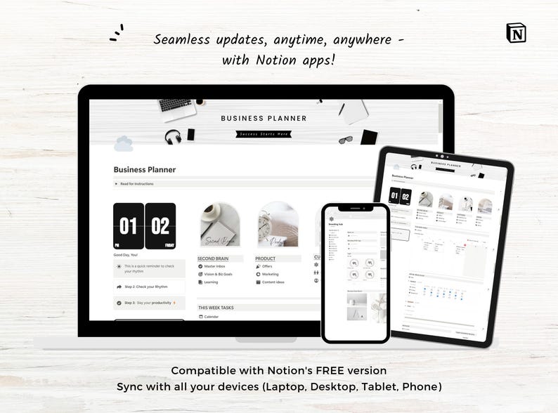 Notion Business Planner Notion Template Business Dashboard Notion Freelance Business Hub Notion ...