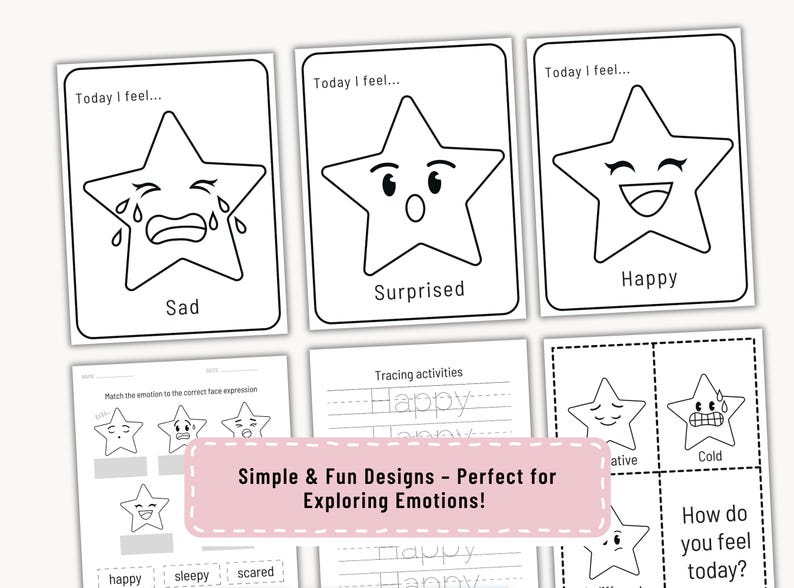 Emotion Coloring Book for Kids| Feelings Activity Workbook| Printable ...