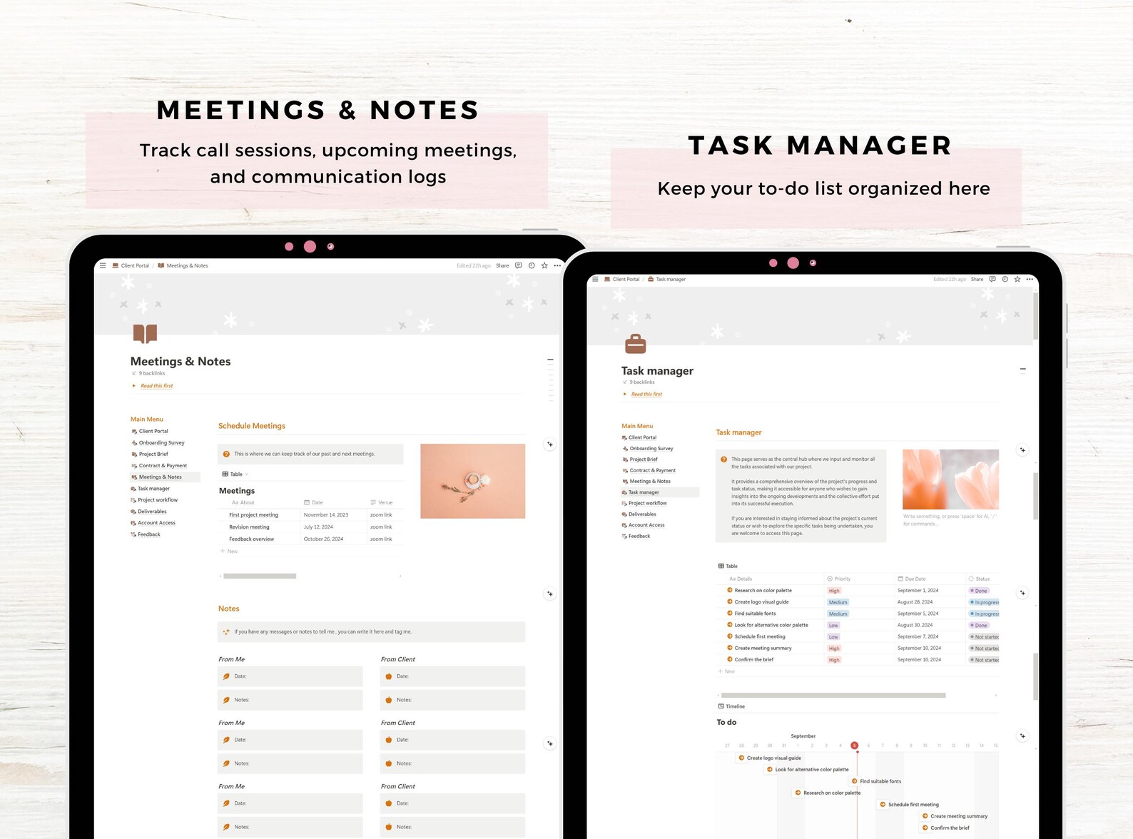 Notion Template Client Portal, Notion Client Dashboard, Project Tracker ...