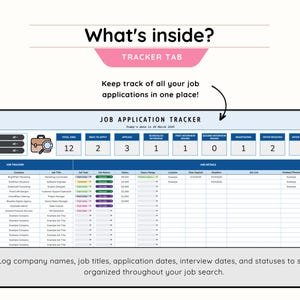 Job Application Tracker Spreadsheet | Job Tracker Google Sheet | Job ...