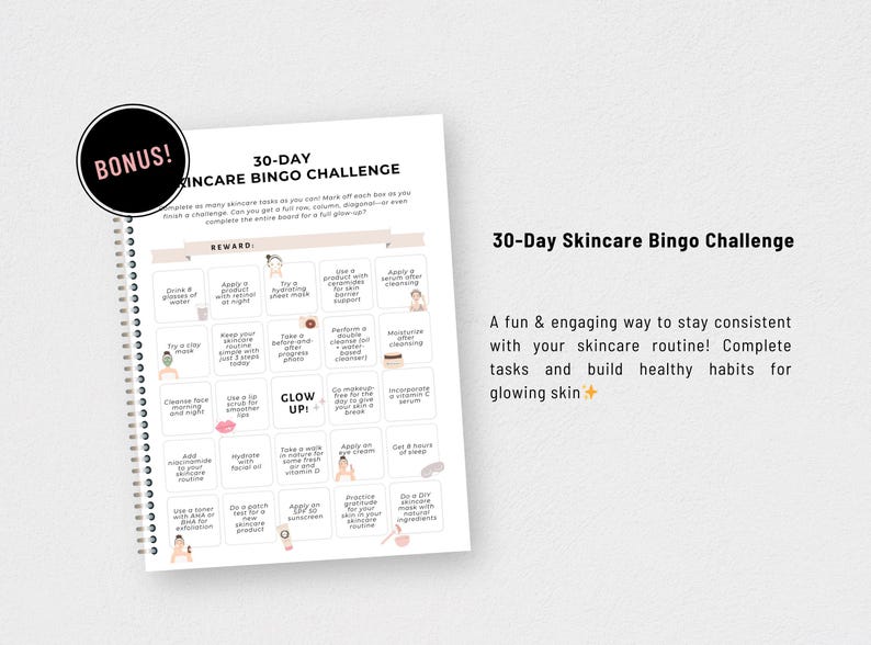 Skincare Planner Printable| Pink Skincare Journal| Skincare Tracker ...