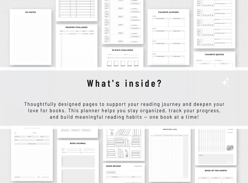 Reading Planner Printable, Reading Tracker, Reading Journal, Reading ...