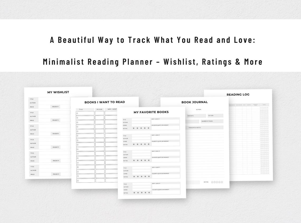 Reading Planner Printable, Reading Tracker, Reading Journal, Reading ...