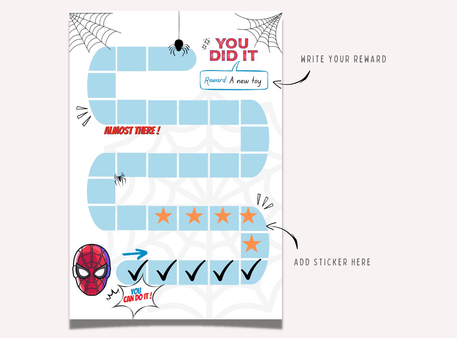 Reward Chart for Kids Sticker Chart Superhero Reward Chart for Boy ...