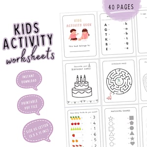 Kids Activity Worksheets Preschool Activity Book Kindergarten Busy Book ...