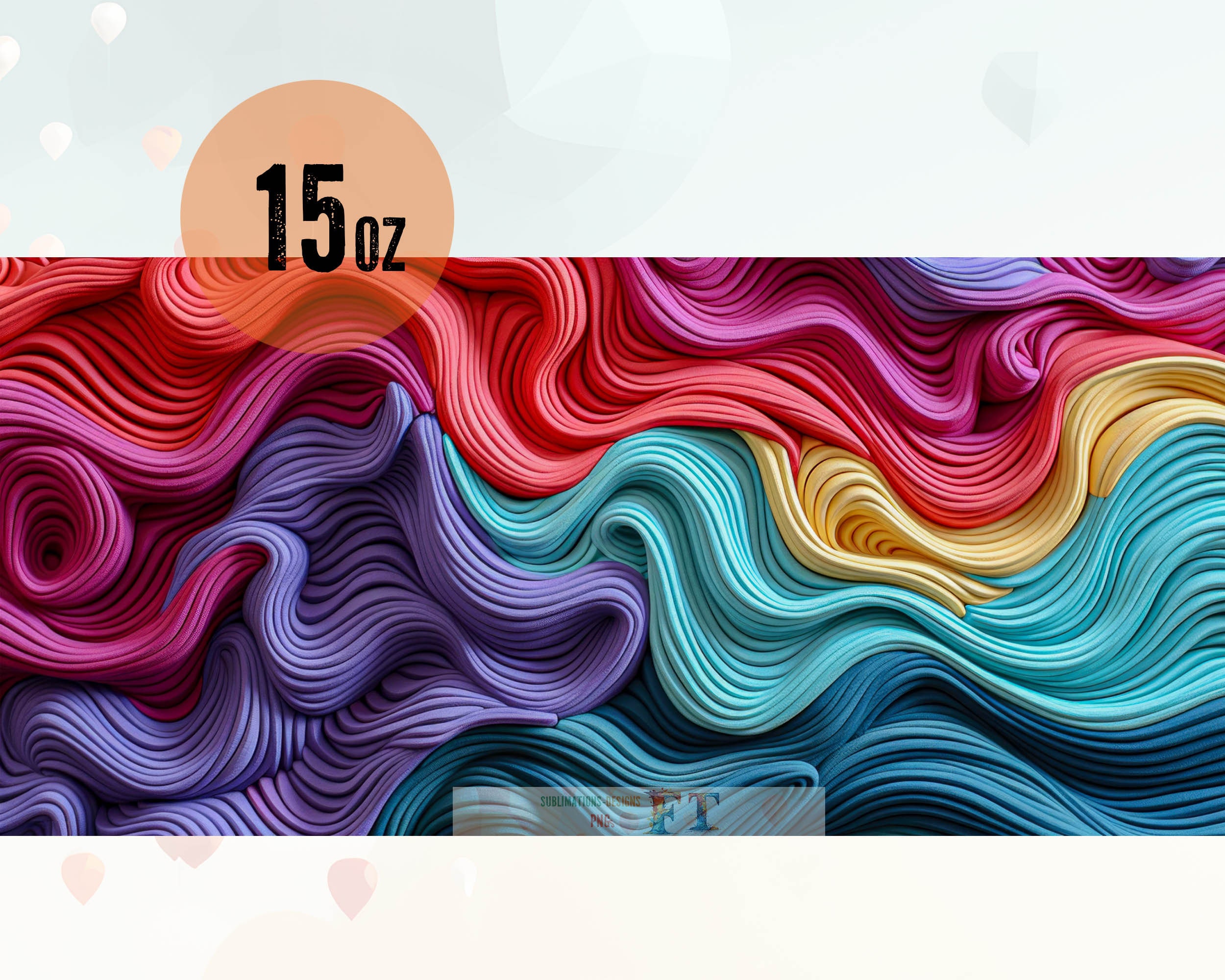 3D Sublimation Mugs Design for DIY Colorful Ribbons as a PNG Print ...