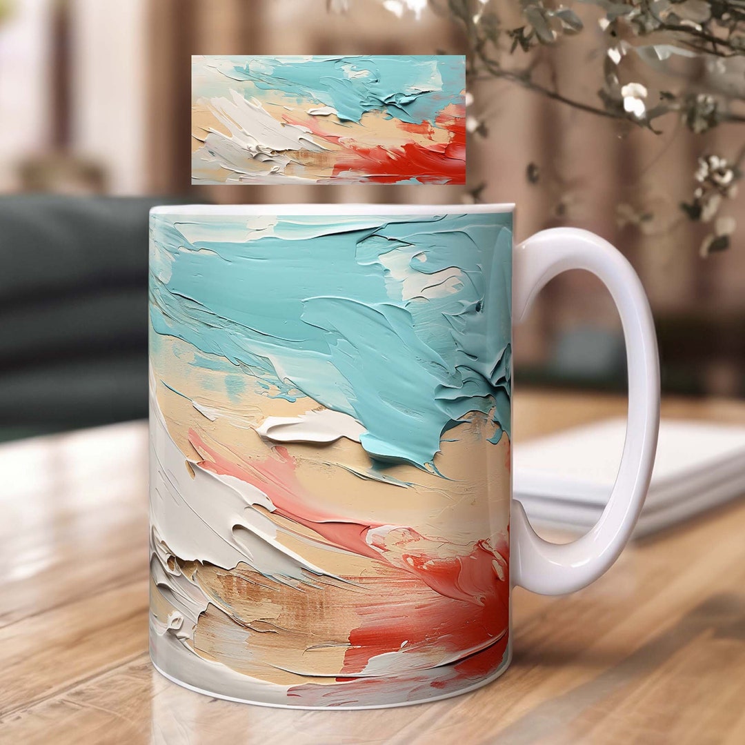 3D Sublimation Mug Design Abstract Oil Painting Optics PNG Print ...