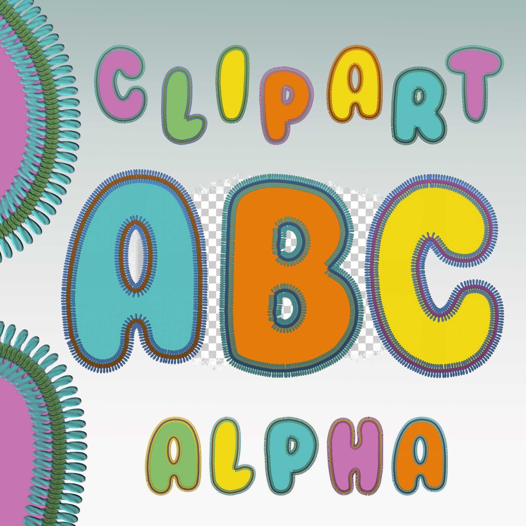 Sublimation Alphabet PNG Bundle, Faux Embroidery Design, Sublimation ...