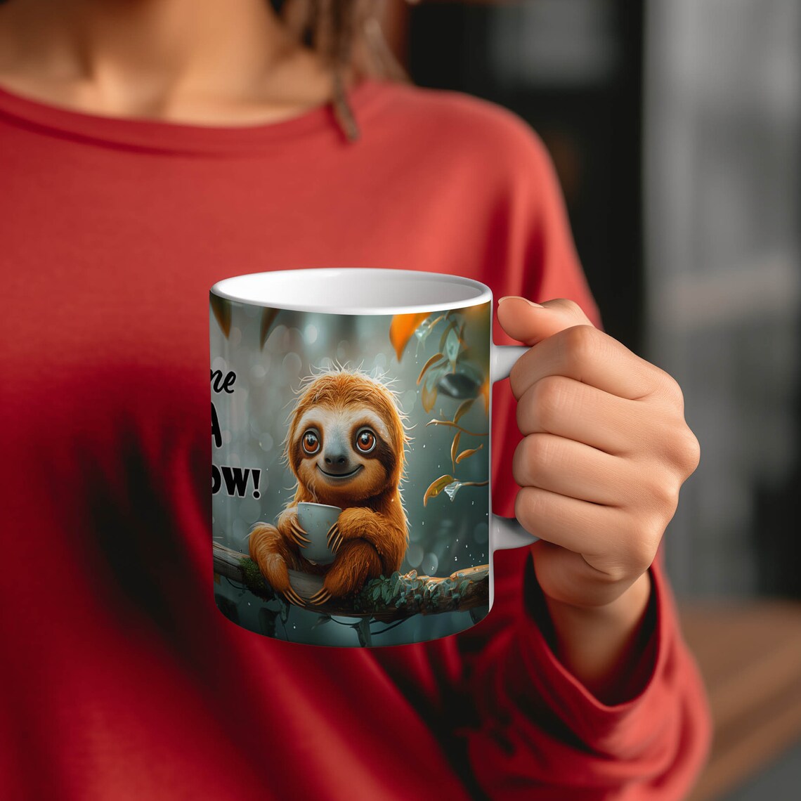 Sloth Tea Mug Sublimation Design – the Best Time for Tea is Now – PNG ...