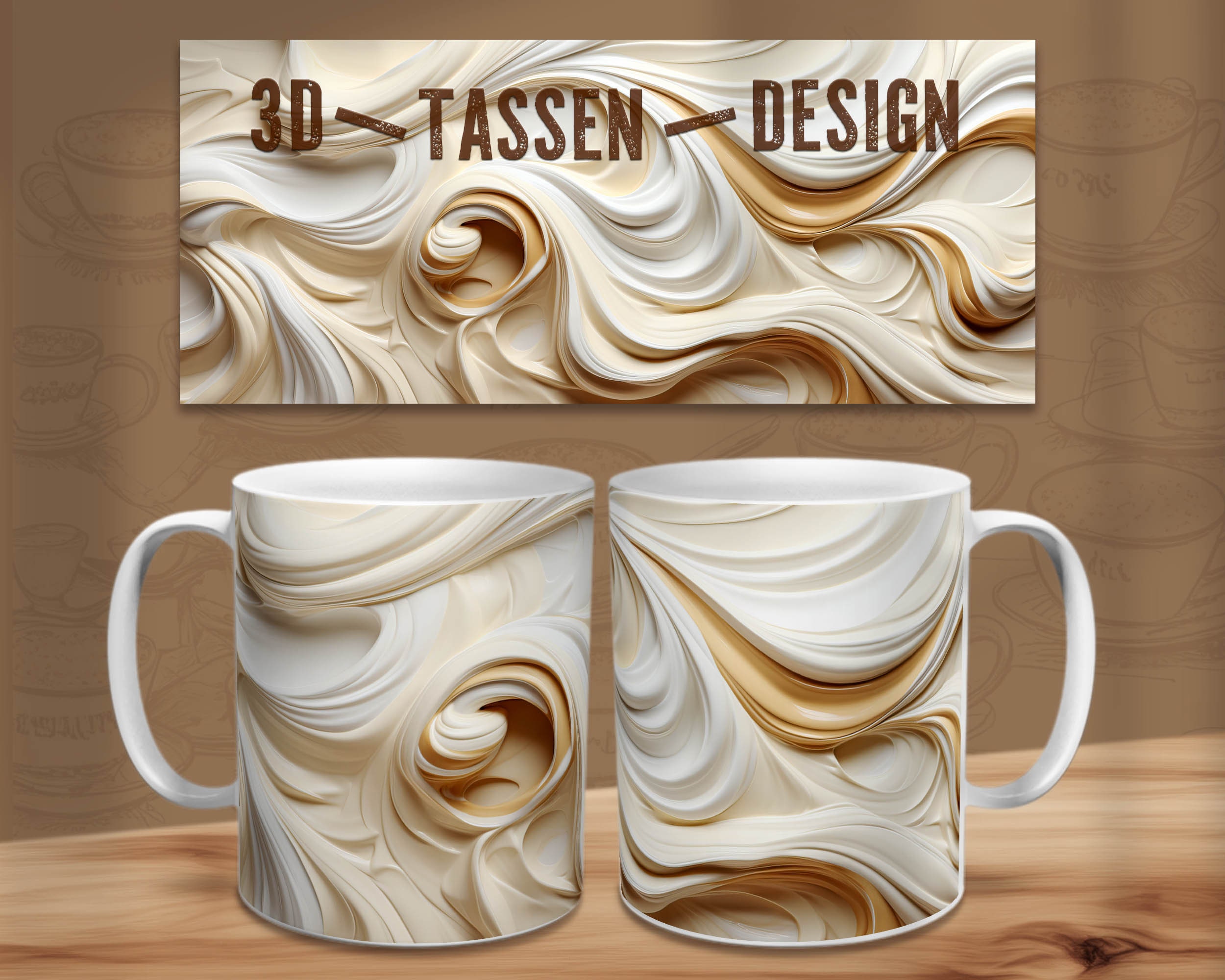 3D Sublimation Mug Design PNG Print Template as a Download File Crema ...