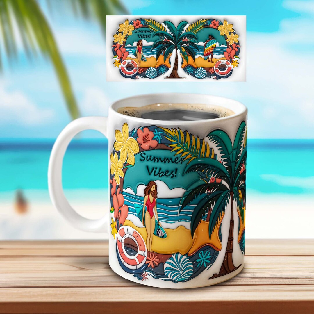 Sommer Tassen Sublimation Design Druckvorlage – Summer Vibes ...