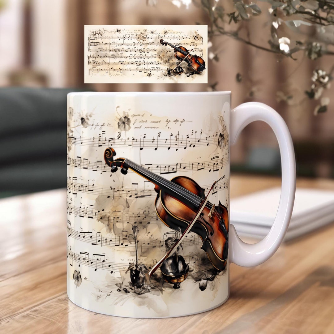 Sublimation Mugs Design Violin Sublimation Design Music Mug Design 15 ...