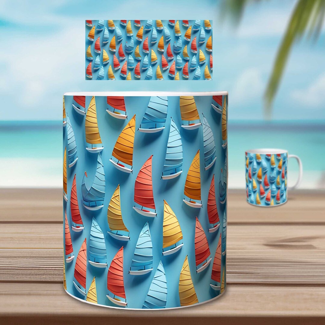 Sailing Mugs Sublimation Design Print Template | Maritime Coffee Mug ...