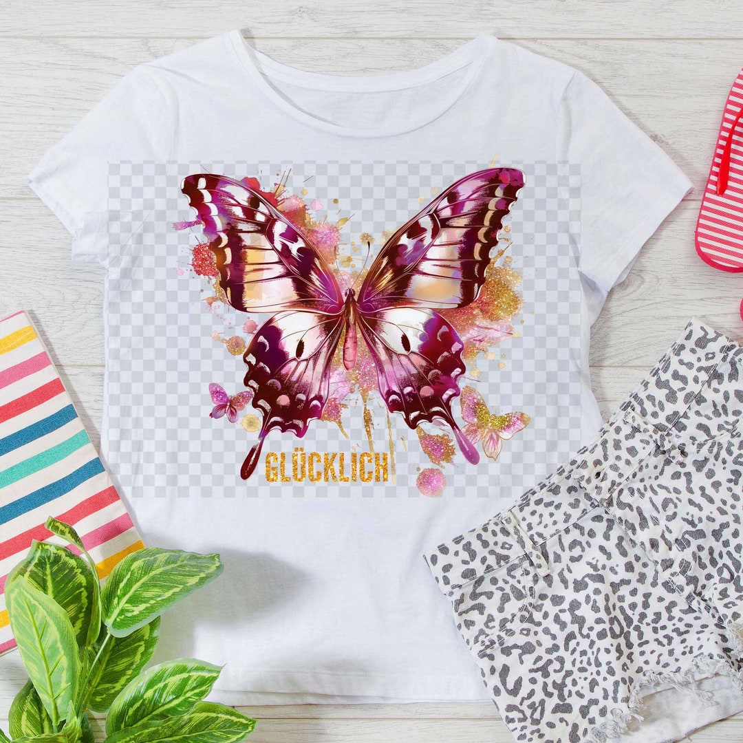 Butterfly Sublimation Design Print Template | Happy | Positive ...