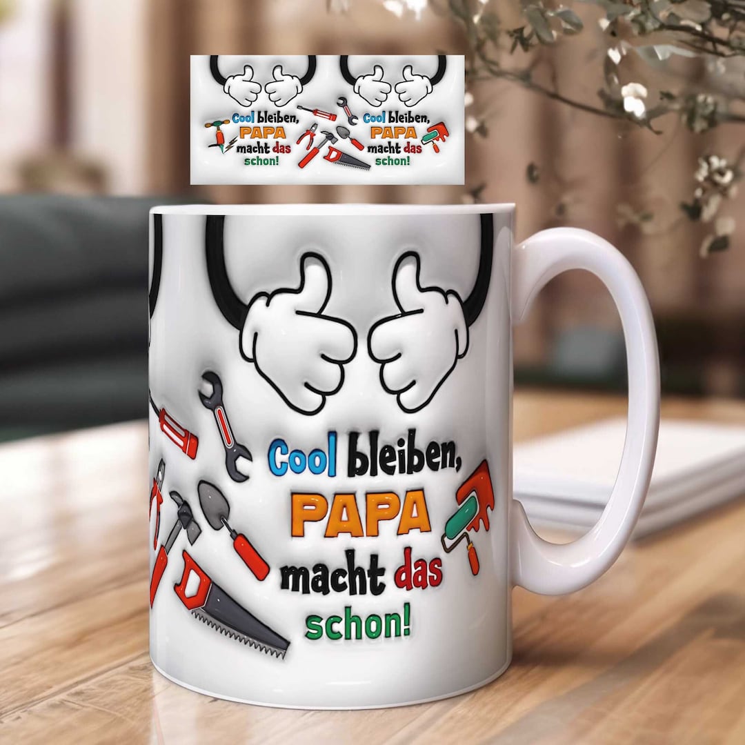 3D Mugs Sublimation PNG Print Template With Cool Saying Gift for ...