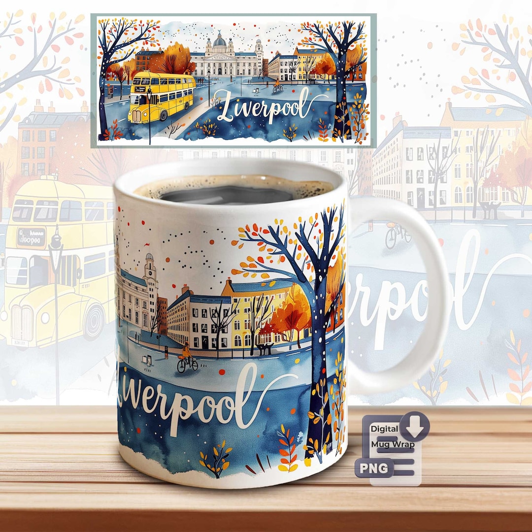 Liverpool Tassen Sublimation Vorlage | Städtebecher 11 und 15 OZ PNG ...