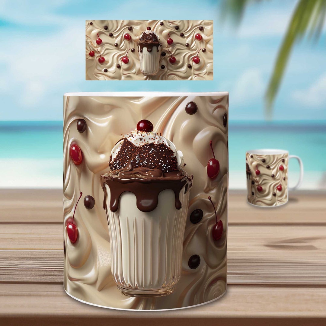 3D Iced Coffee Mugs Sublimation Design Print Template – Iced Coffee ...