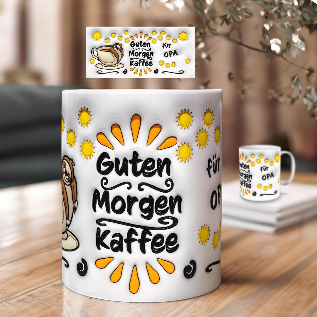 Grandpa 3D Mug Sublimation Design With Sloth Inflated Design - Etsy UK