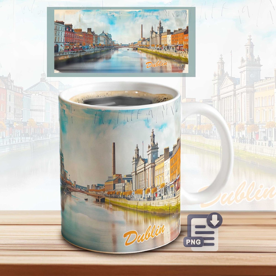 Dublin Mug Sublimation Template Cities Print Template PNG Download File ...