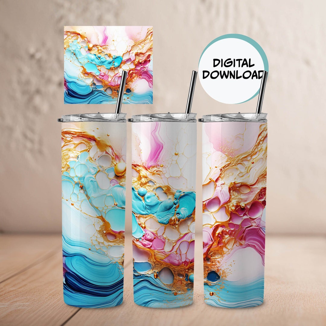 3D Tumbler Design Seamless 3D Gold Marble Tumbler Sublimation Design ...