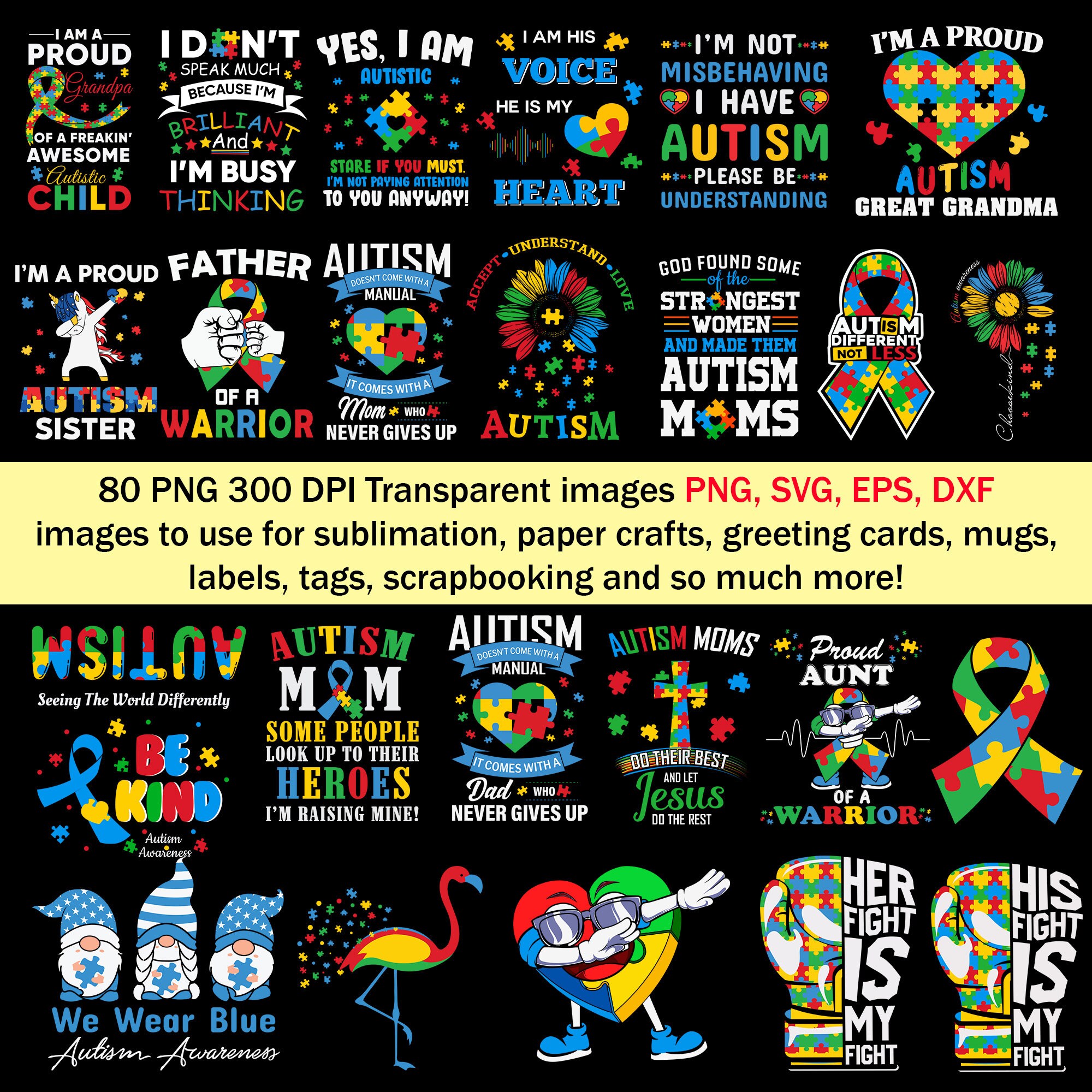 Autism Svg Bundle Autism Awareness Svg Puzzle Svg Autism - Etsy Canada