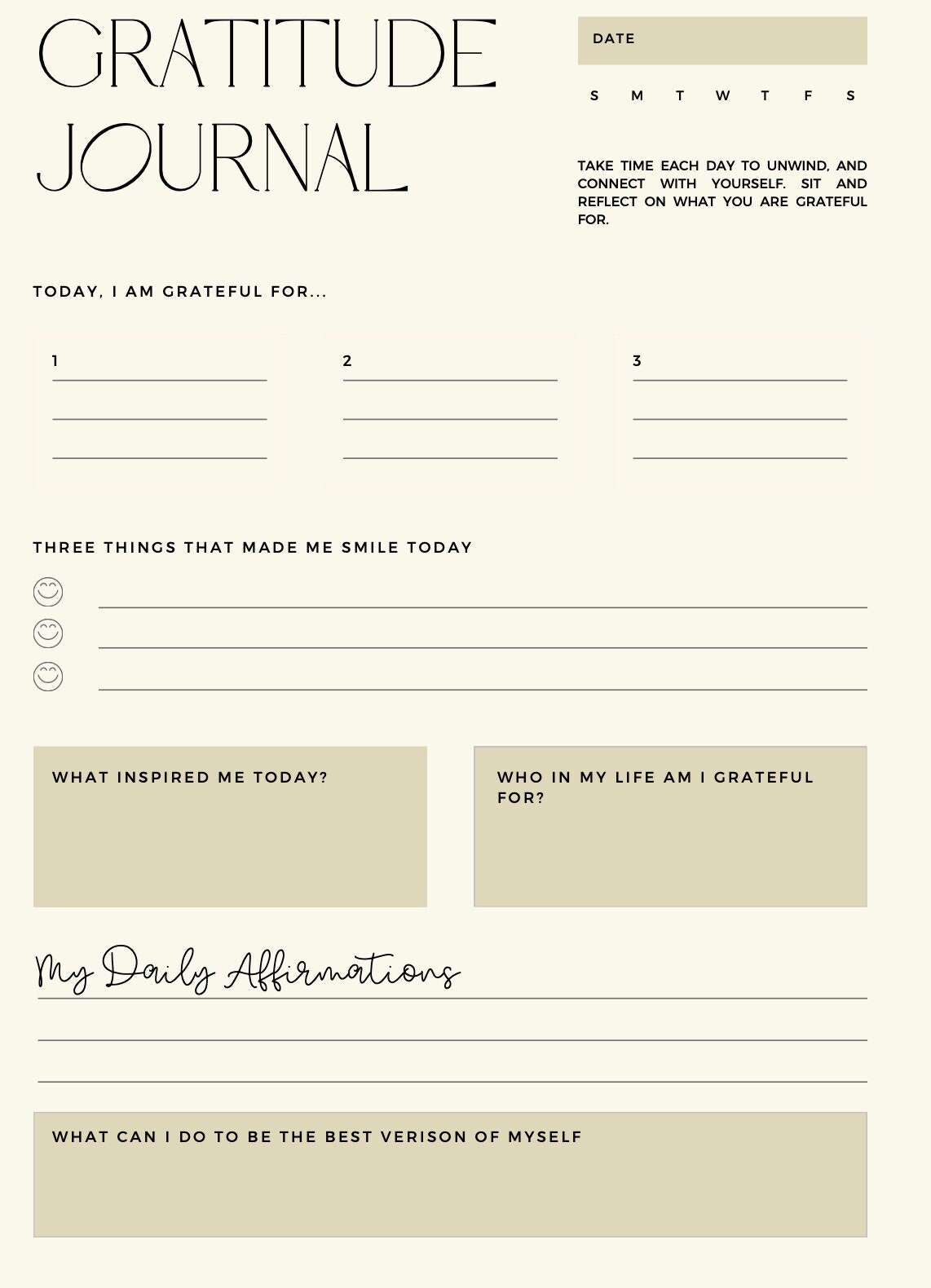 Gratitude Journal Digital Download - Etsy