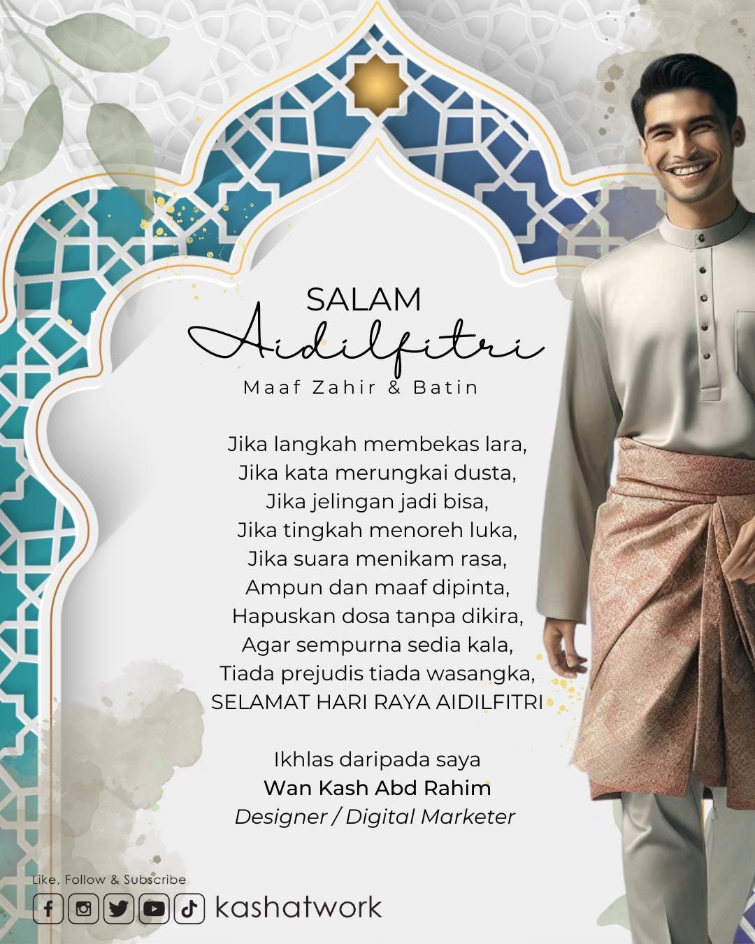 Premium E-kad Raya 2025 by Kash – Customizable Digital Eid Greeting ...