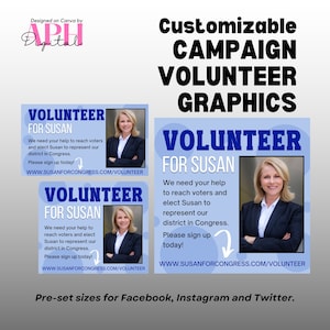 Social Media Graphic Templates for Political Campaign Volunteer ...