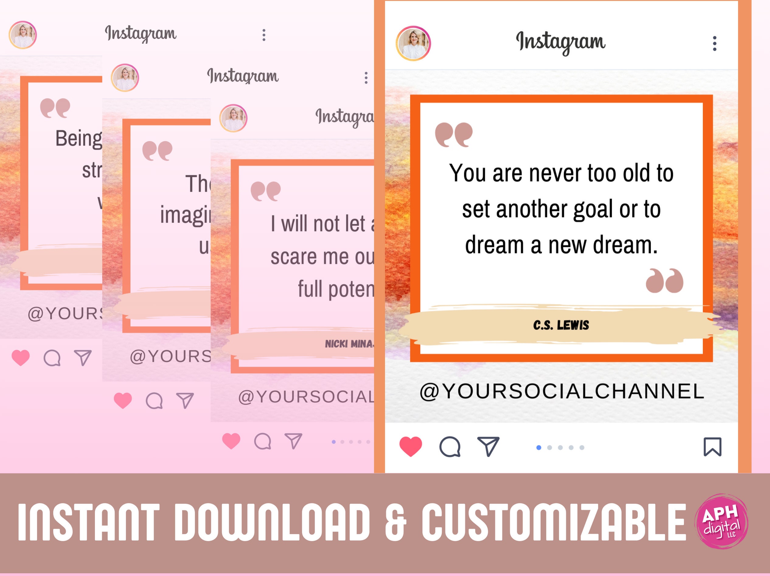 Inspirational Quote Graphic Templates for Social Media - Etsy