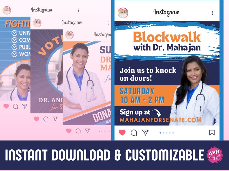 Political Campaign Instagram Templates, Printable Election Design, DIY ...