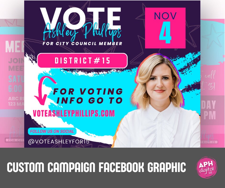 Political Campaign Facebook Templates, Printable Election Design, DIY ...