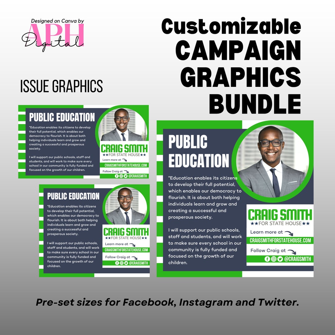 Social Media Graphic Templates for Political Campaigns - Bundle - Etsy