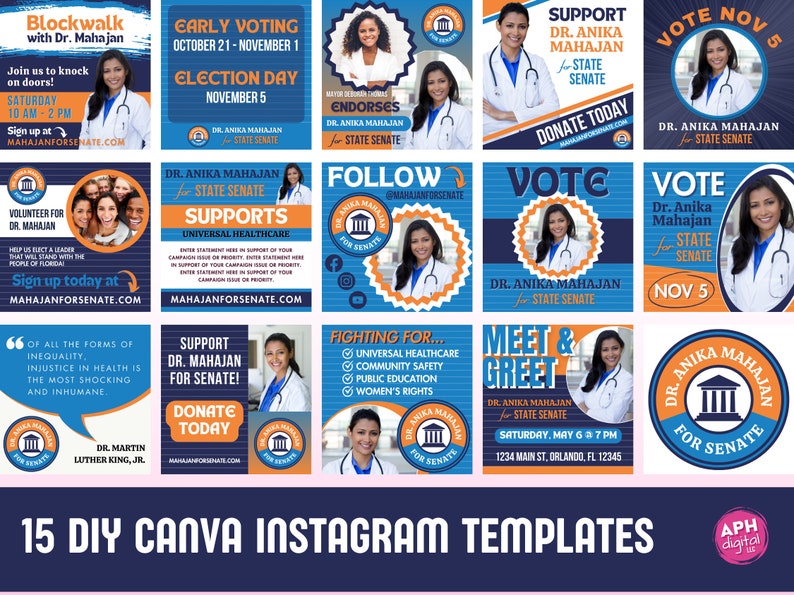 Political Campaign Instagram Templates, Printable Election Design, DIY ...