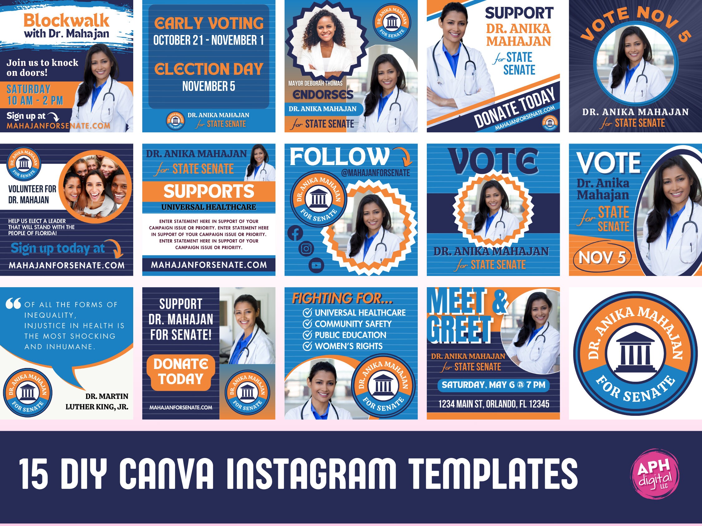 Political Campaign Instagram Templates, Printable Election Design, DIY ...