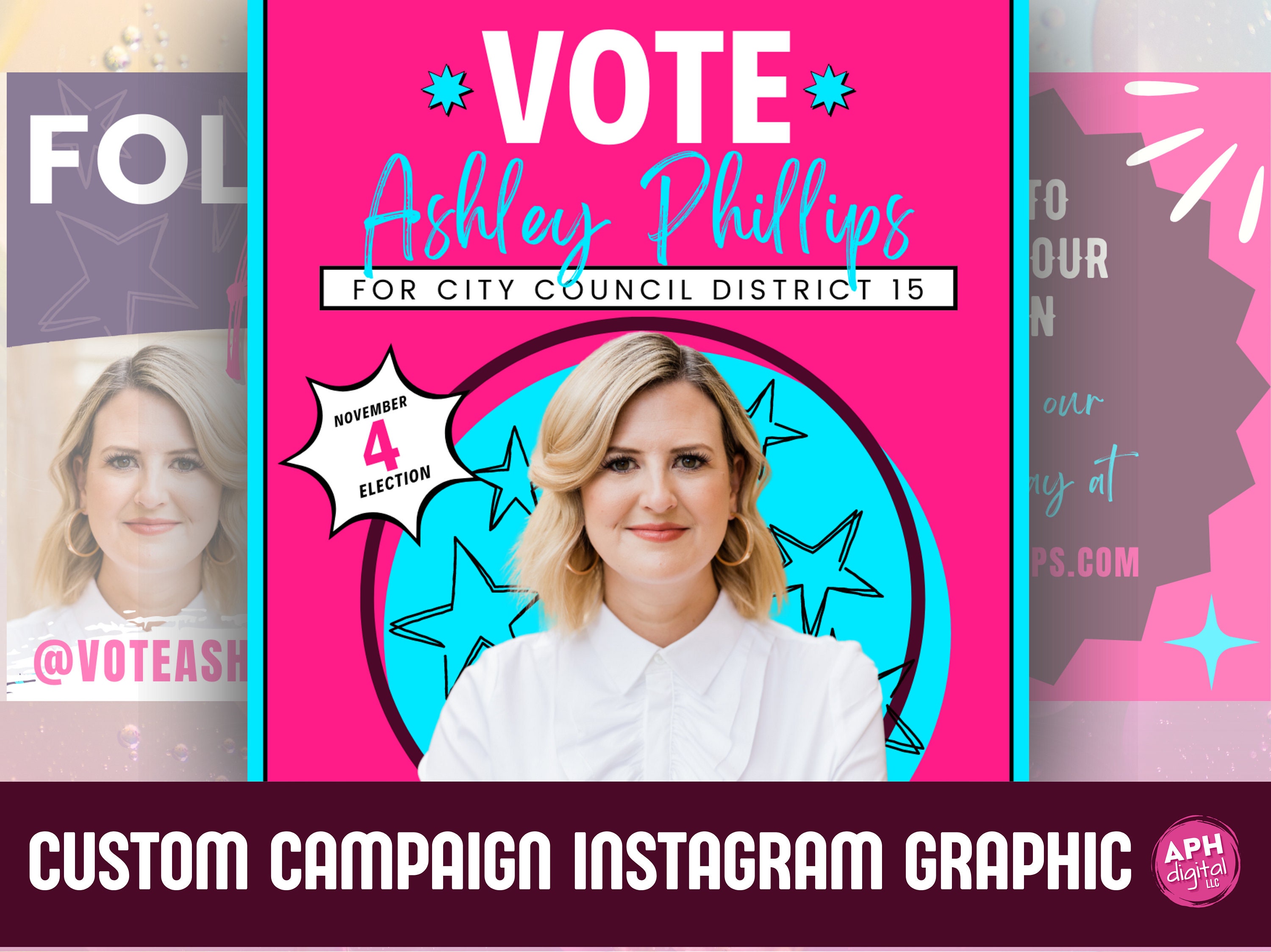 Political Campaign Instagram Templates, Printable Election Design, DIY ...