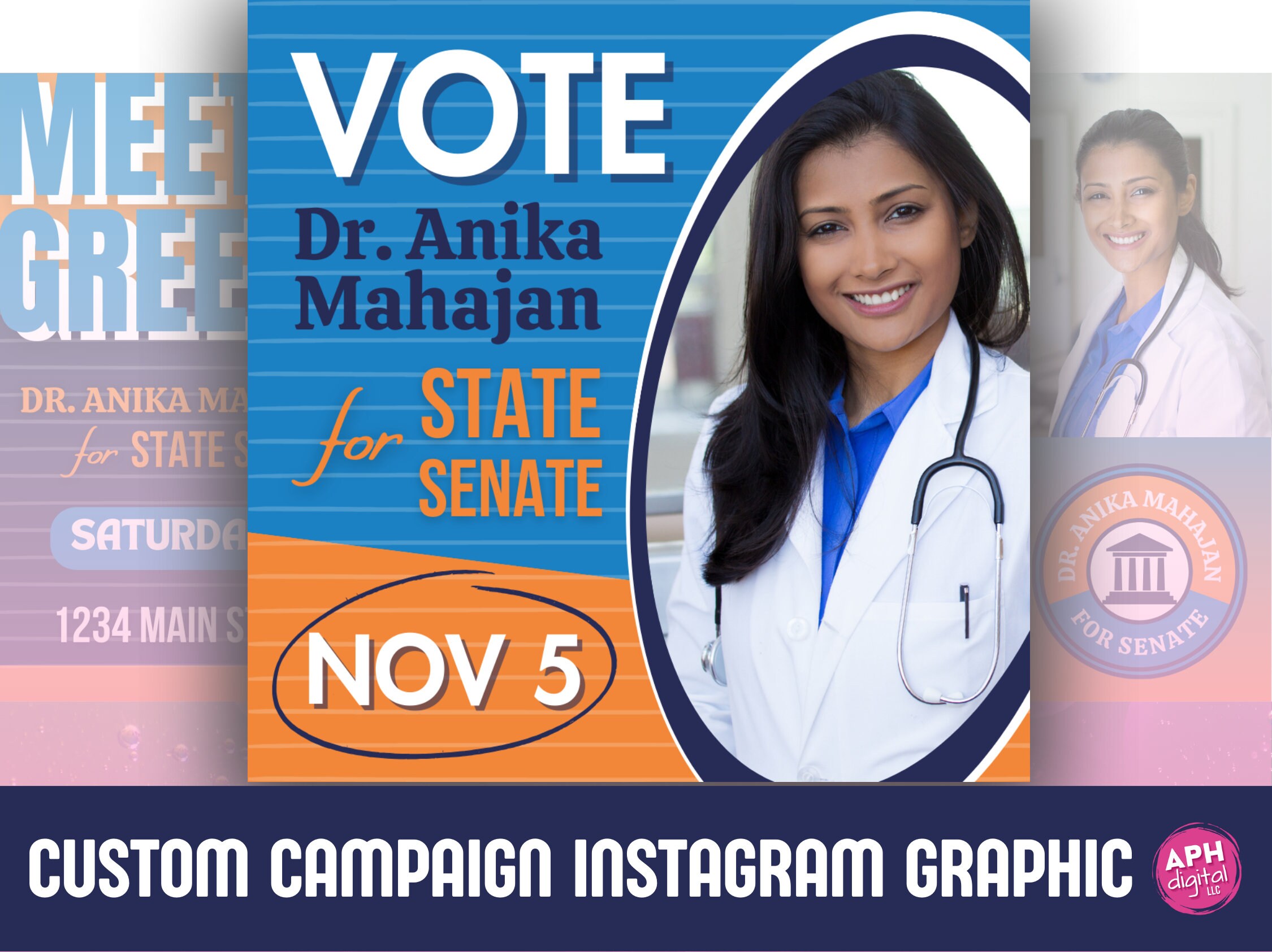 Political Campaign Instagram Templates, Printable Election Design, DIY ...